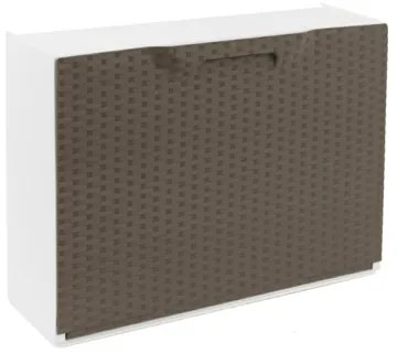 ARTPLAST ARTU50-FRT Plastový botník RATTAN taupe/bílý 51x17,3x40 cm