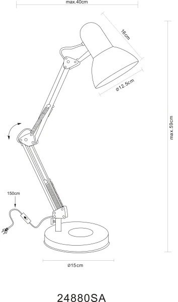 Globo 24880SA - Stolní lampa FAMOUS 1xE27/40W/230V