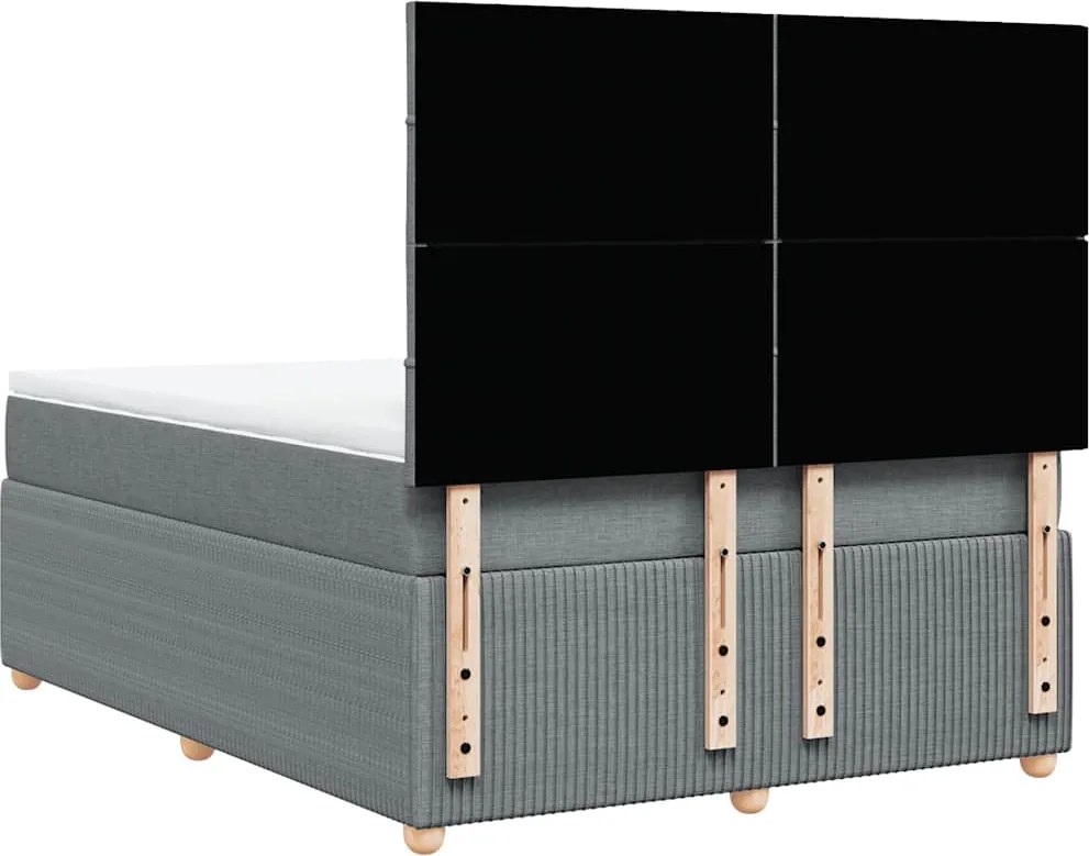 Box spring postel s matrací světle šedá 140 x 190 cm textil 3292051