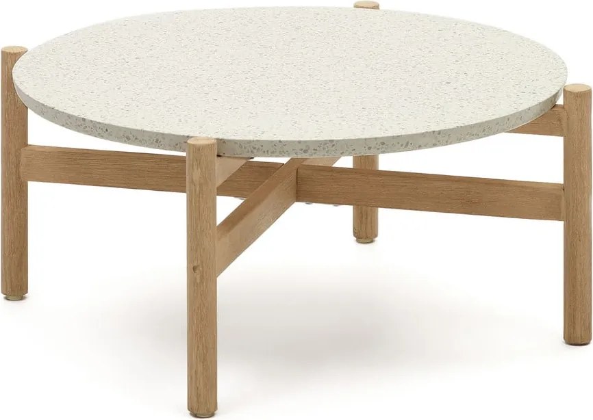 Kulatý zahradní odkládací stolek s terrazzo deskou ø 88,5 cm Pola – Kave Home