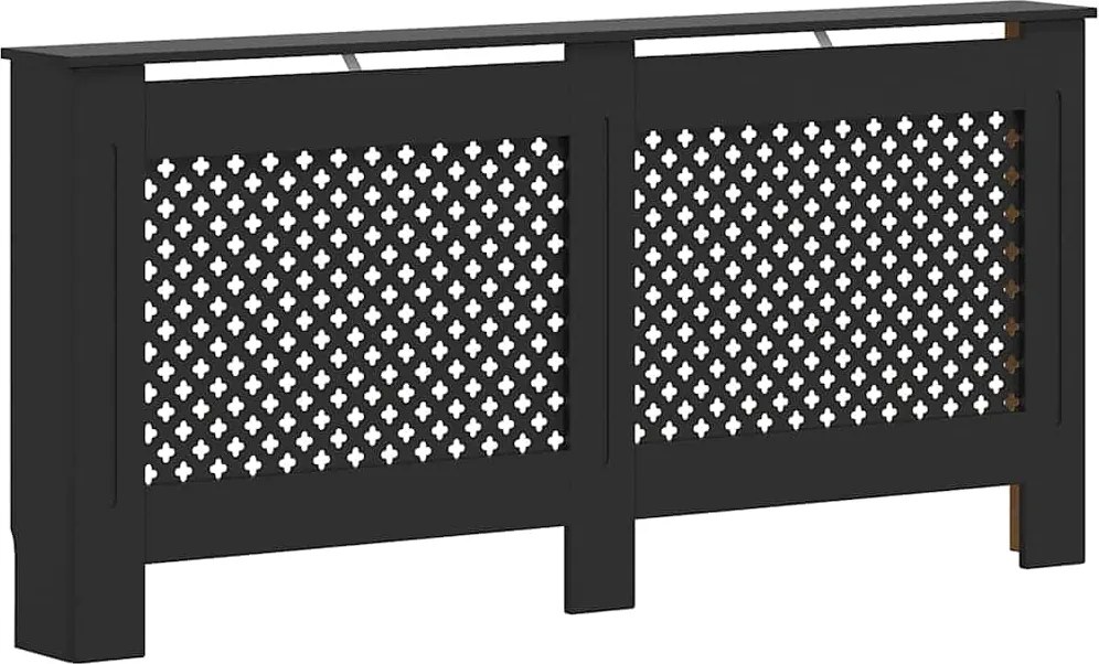 Kryt na radiátor černý 172 x 19 x 81,5 cm MDF 288198