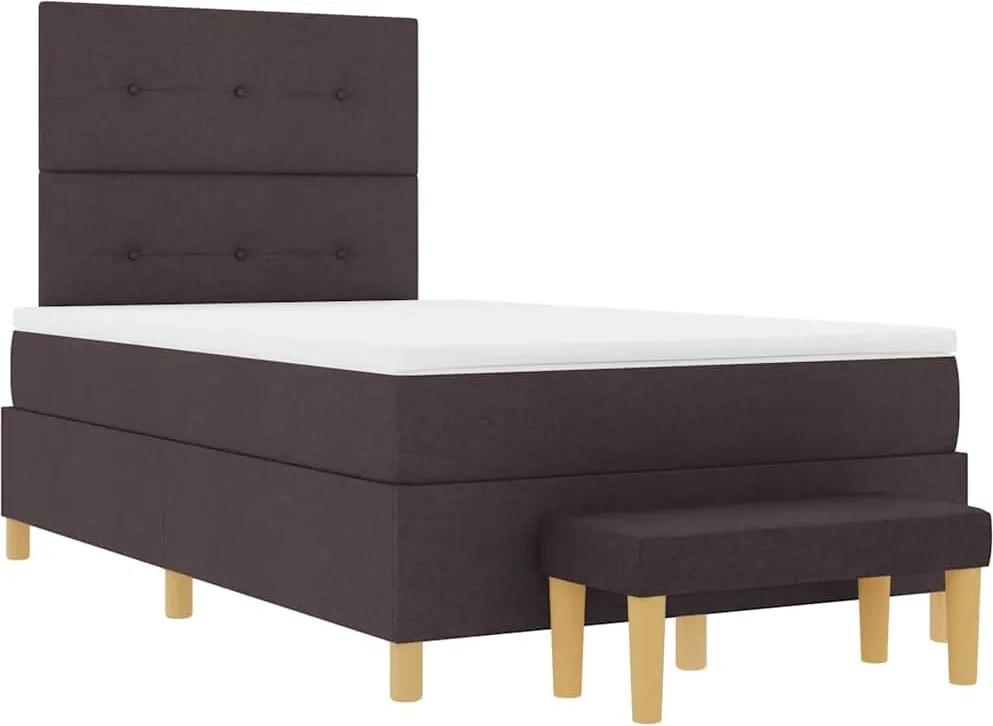 Postel s boxspringem s čelo Tmavě hnědá 190 x 120 cm textil 3344285