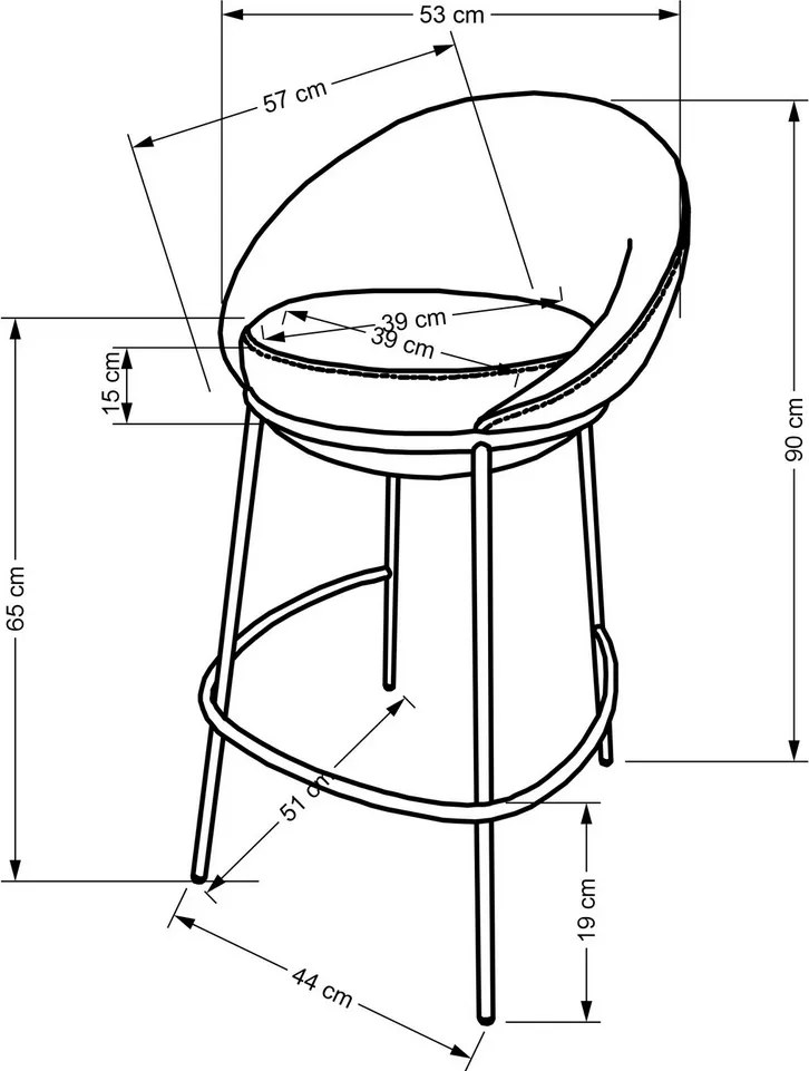 Barová židle Brimley, krémová