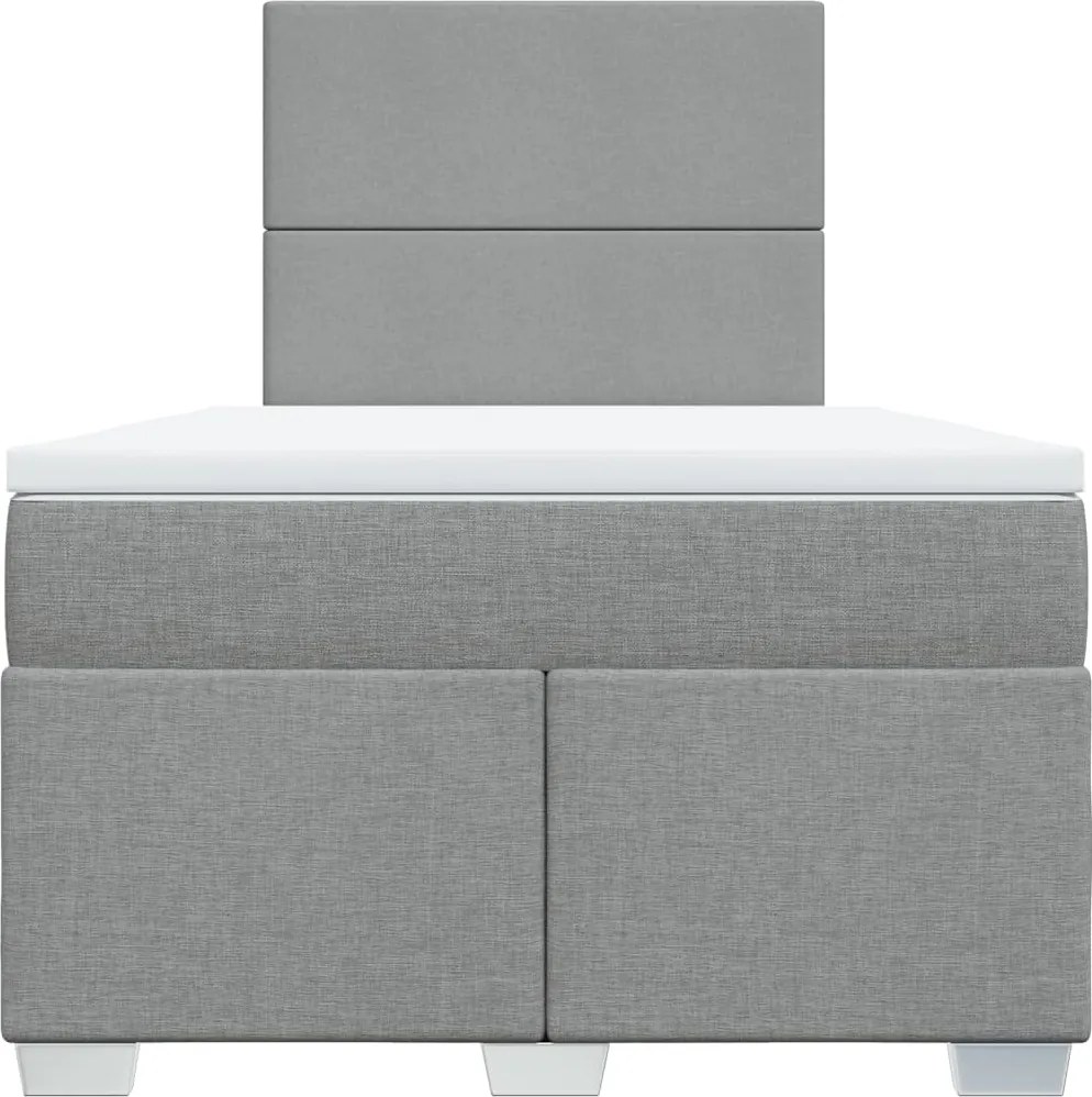 Box spring postel s matrací světle šedá 120x190 cm textil 3290420