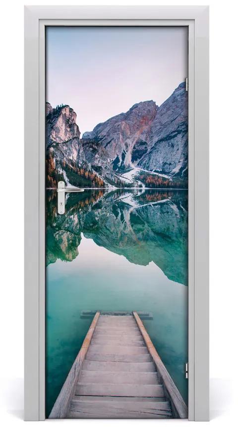 Fototapeta samolepící na dveře horské jezero 85x205 cm