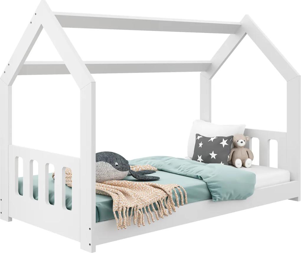AMI nábytek Dětská postel DOMEČEK D2C 160 x 80 cm masiv bílá