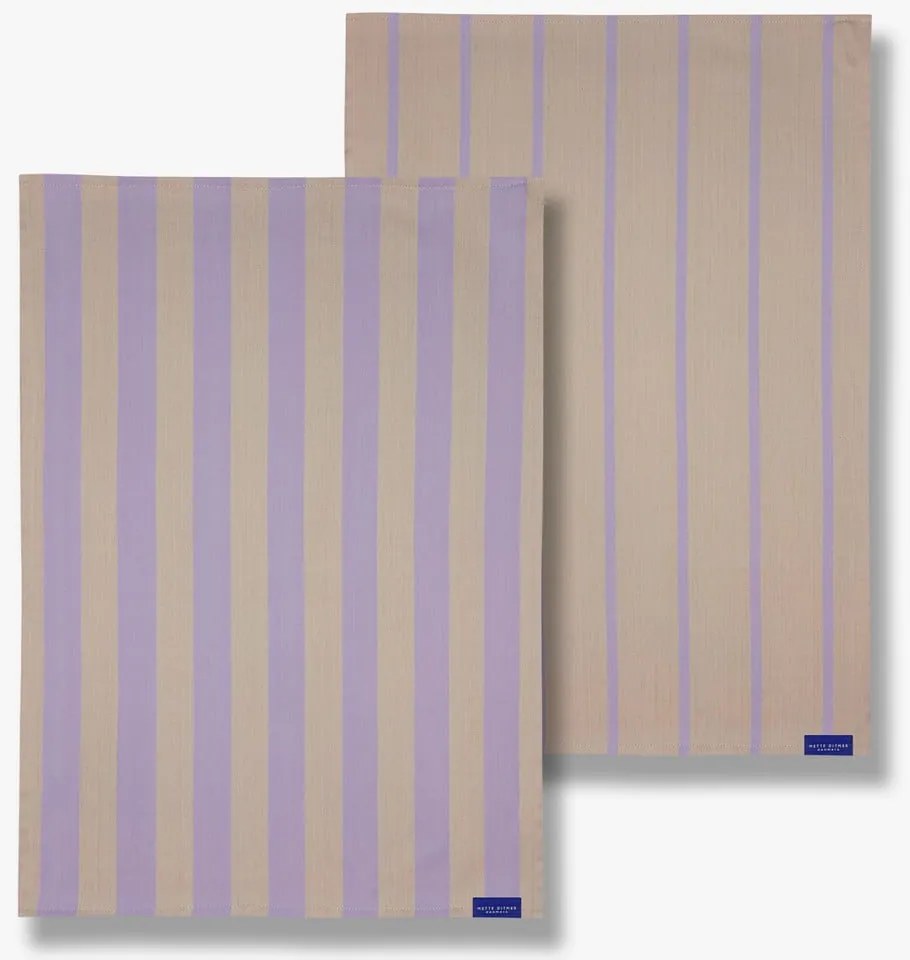 Bavlněné utěrky v sadě 2 ks 50x70 cm Stripes – Mette Ditmer Denmark