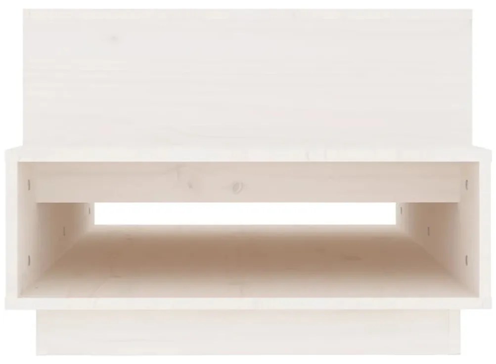 Konferenční stolek bílý 80x55x40,5 cm masivní borové dřevo - Default Title