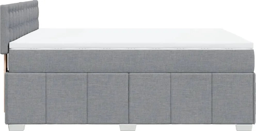 Box spring postel s matrací světle šedá 160 x 200 cm textil 3287133