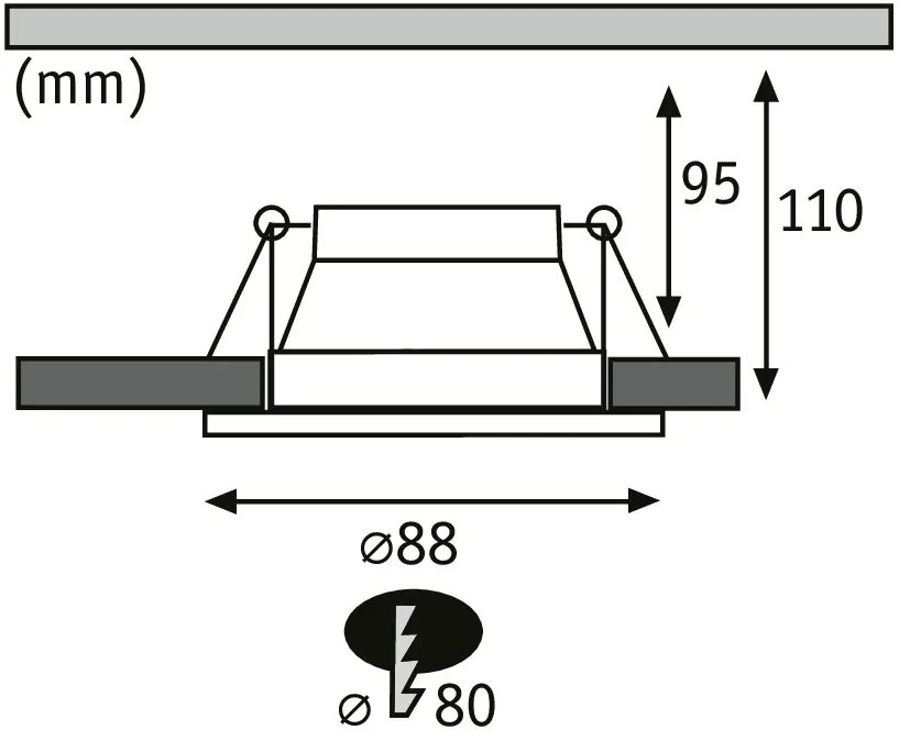 Paulmann Cole, bodovka v bílo-stříbrné úpravě, 1x10Wmax GU10, prům. 8,8cm, IP23
