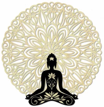 Sentop - 3D nástěnná malba Buddha v mandale 50, 70, 90 cm I SENTOP PR0367