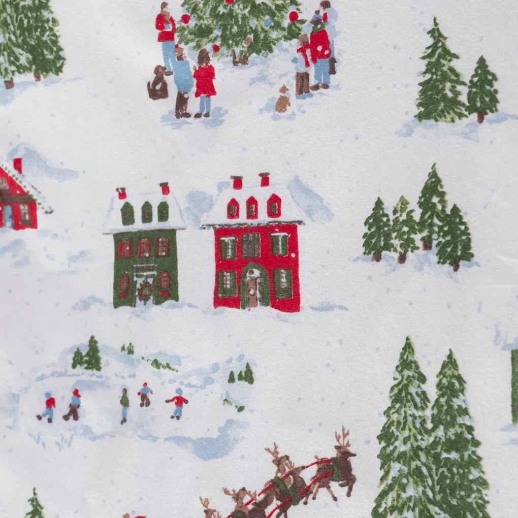 Flanelové povlečení Vánoční vesnička Velikost: atypický 240 x 220 + 2 x 70 x 90