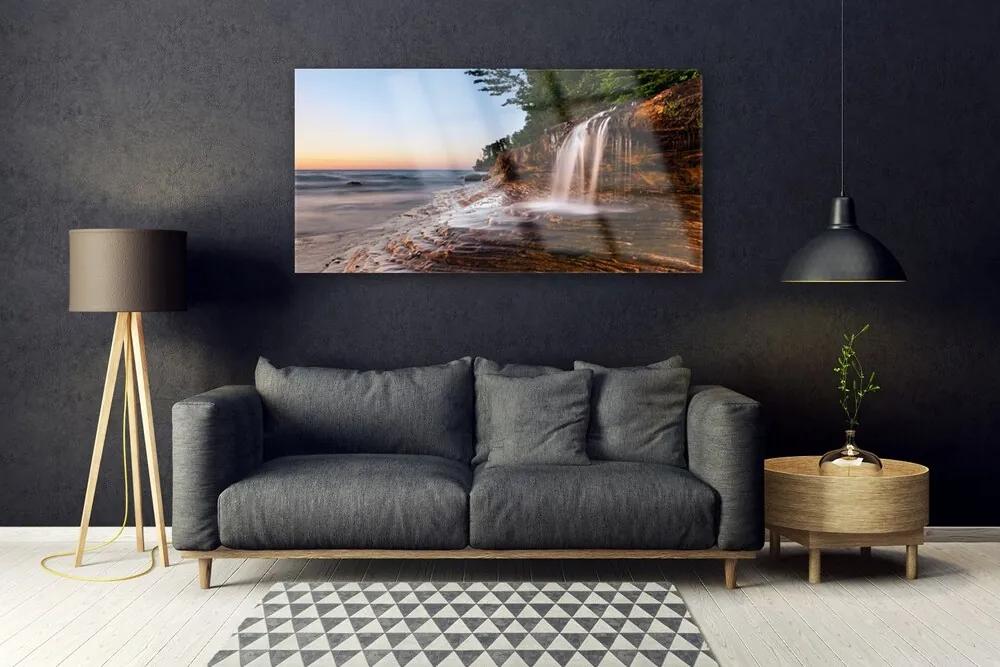 akrylový obraz Vodopád Krajina 120x60 cm