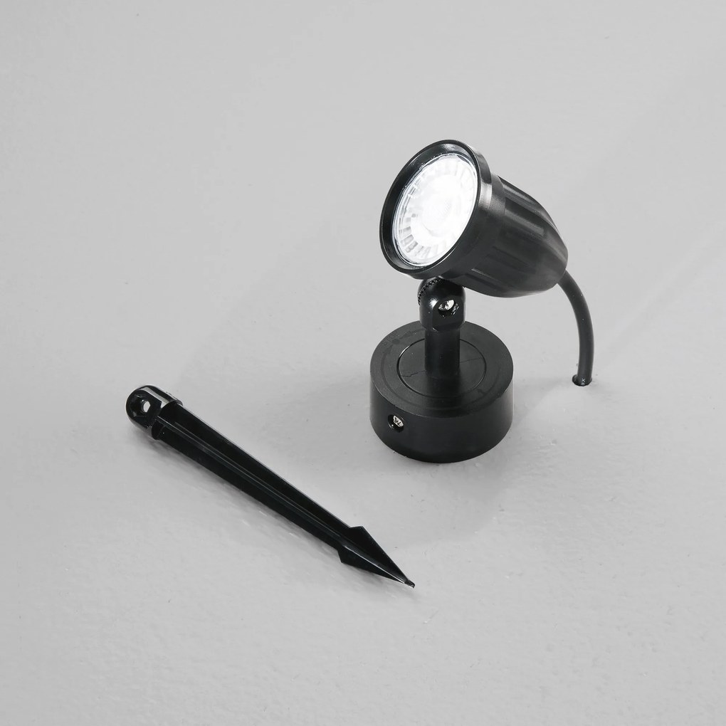 FAN LED-PEG-9C-NER Venkovní reflektor LED PEG plast černá 9 W 800 lm 3000 K 11,9 x 5,3 x 6,53 cm - FANEUROPE