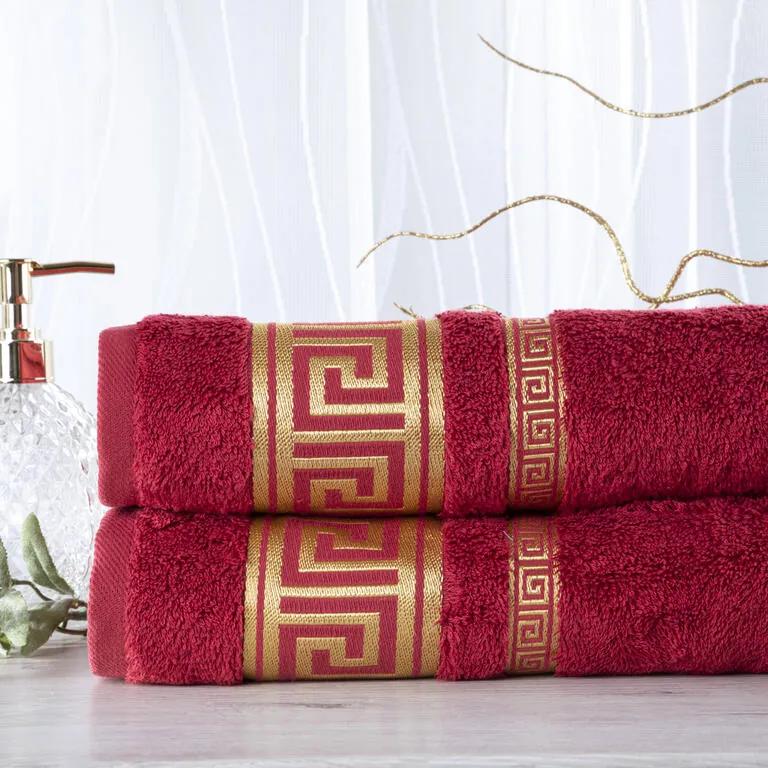 Sada 2 kusů bambusových ručníků ROMA vínová 50 x 100 cm