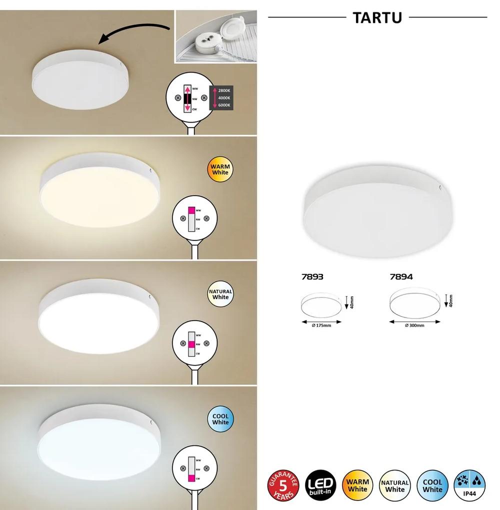 Rabalux LED venkovní stropní svítidlo TARTU 24W | 2500lm | 2800-6000K CCT | IP44 - bílá