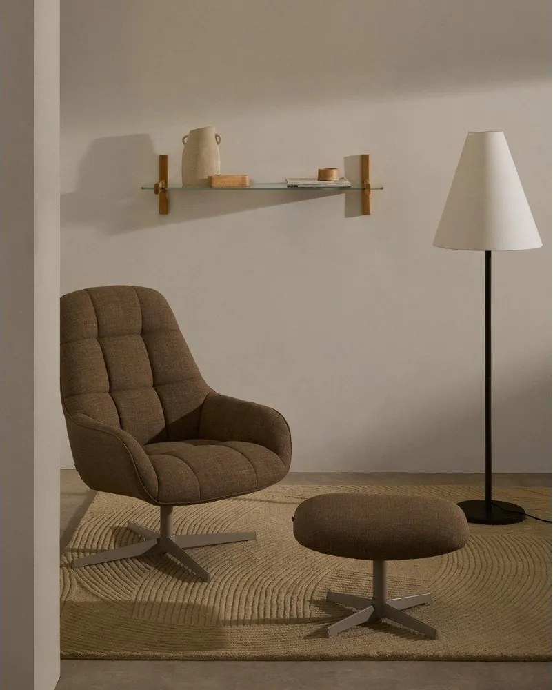Hnědé otočné křeslo Jaspe – Kave Home