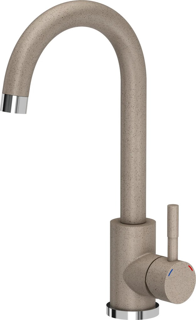 Kuchyňská dřezová baterie QUADRON KATE béžová/stříbrná