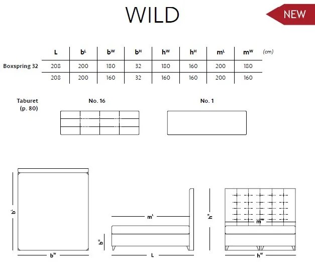 Materasso Kontinentální čalouněná postel WILD boxspring ROZMĚR: 2x (100x200) cm - boxspring