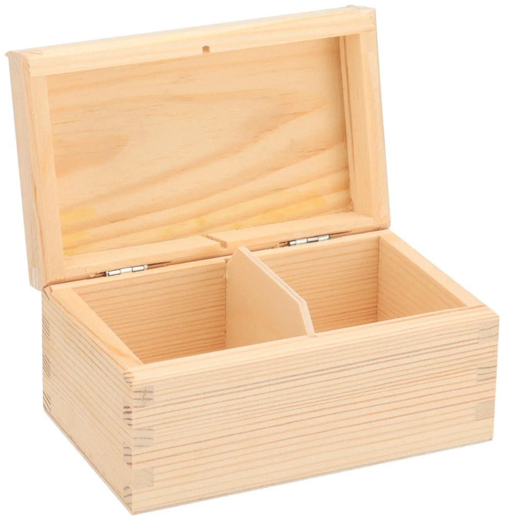 ČistéDřevo Dřevěná krabička na čaj (2 přihrádky)