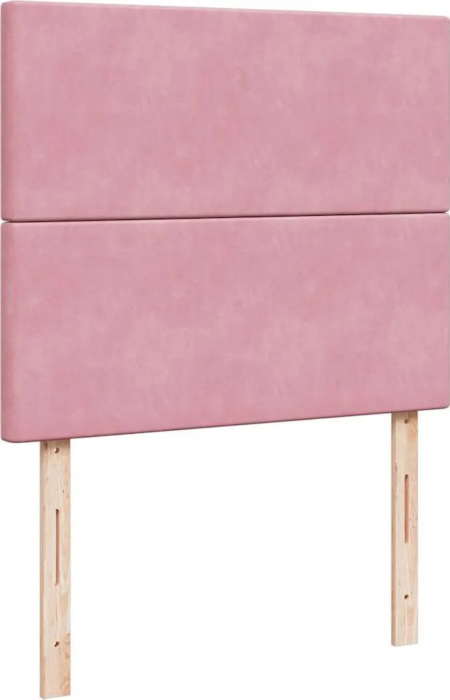 Box spring postel s matrací růžová 120x190 cm samet 3292285