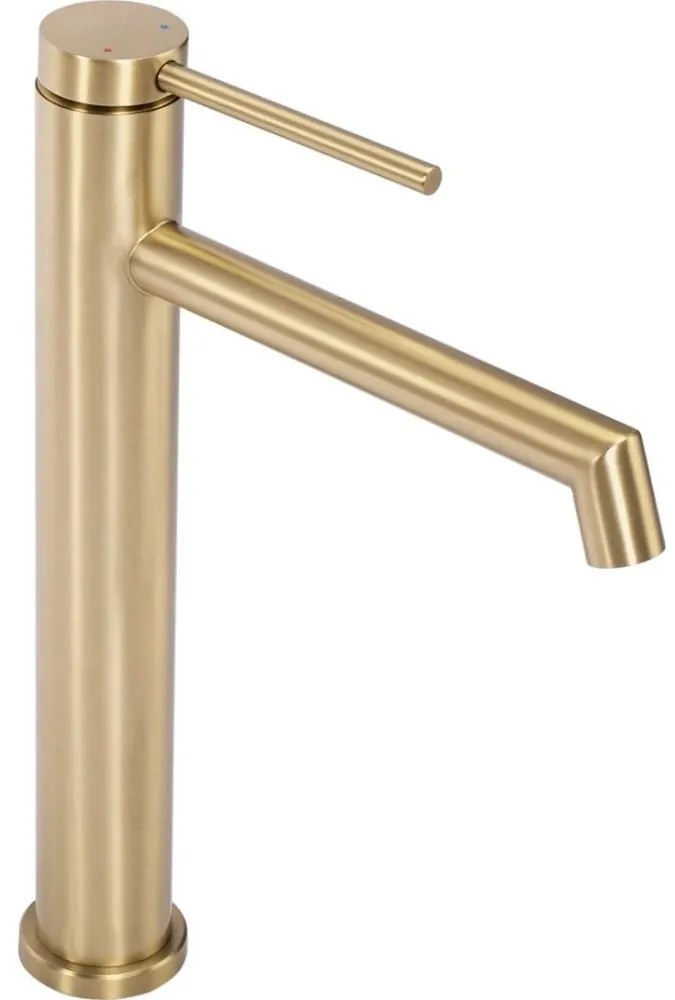 REA-B5319 - Umyvadlová baterie FOSS 29,5 cm broušená zlatá REA-B5319