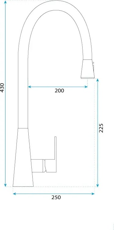 Rea Mild, stojánková kuchyňská baterie, zlatá matná, REA-B4803