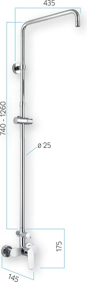Mereo Mereo, Nástěnná sprchová baterie Mada 150 mm se sprchovou soupravou, ruční a talířovou sprchou o220mm, CBE60104SAM