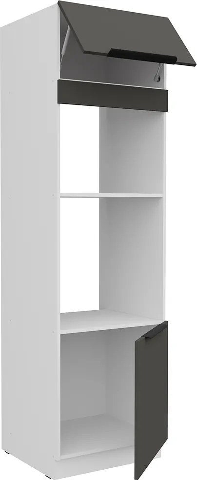 ARIA po | vysoká skříňka 60 DPM-210 2F na vestavnou troubu a mikrovlnku | 60 cm | ANTI FINGERPRINT povrch | bílá/šedá grafit