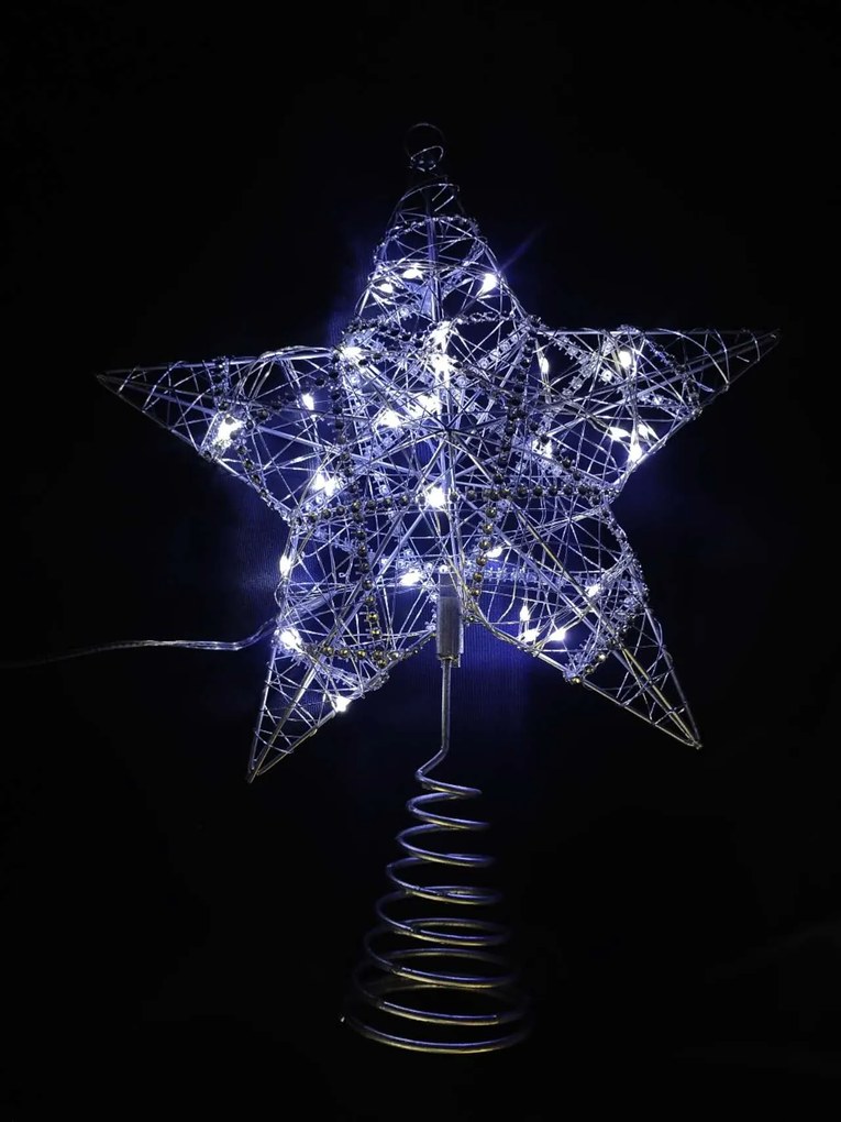 LED světelná hvězda na stromek, studená bílá, na baterie, různé velikosti na výběr Velikost (cm): 20cm