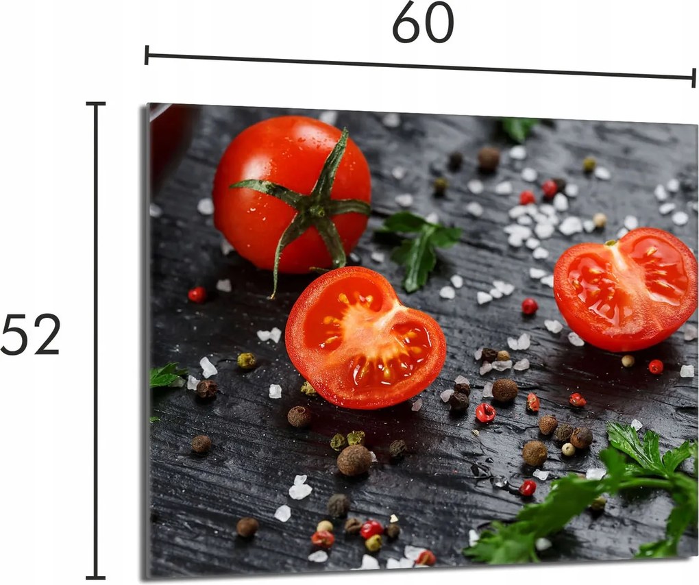 Skleněná ochranná deska na sporák 60x52 Rajče