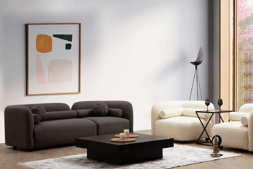 Designová 3-místná sedačka Zahira 228 cm tmavě šedá