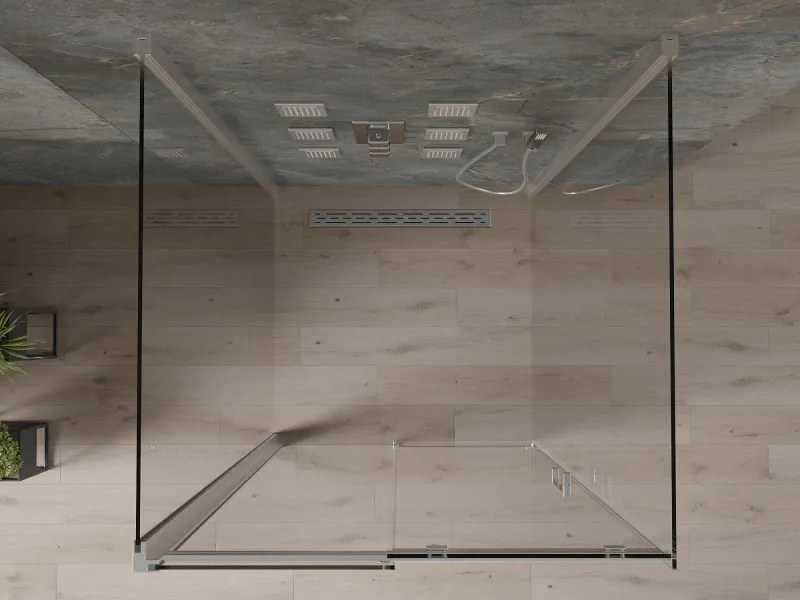 Mexen Omega 3-stěnový sprchový kout 100x100 cm, 8mm čiré sklo - chromový profil, 825-100-100-01-00-3S