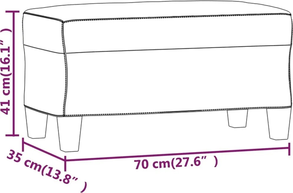 vidaXL Lavice 70x35x41 cm umělá kůže [349444] Barva: Hnědá