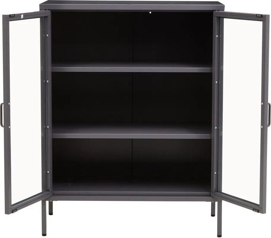 Šedá ocelová vitrína 80x102x40 cm Acier – Premier Housewares