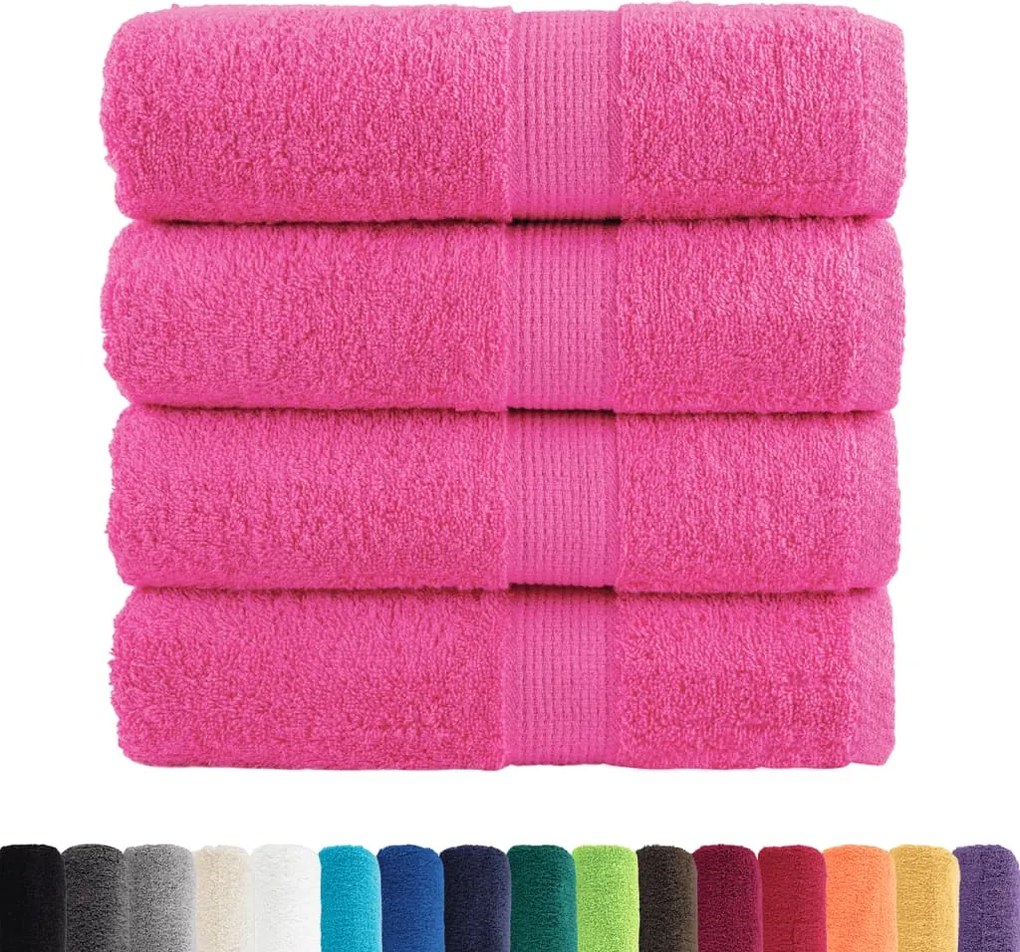 Premium ručníky SOLUND 4 ks růžové 30 x 50 cm 600 g/m² 137519