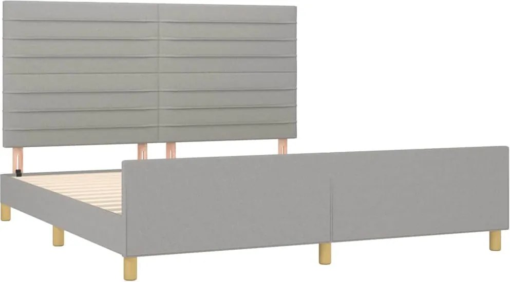 Rám postele bez matrace světle šedý 180 x 200 cm textil 3125154