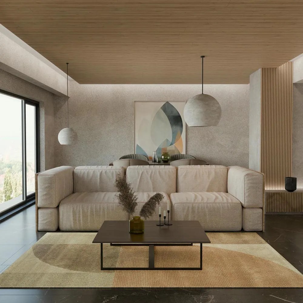JUTEX Kusový koberec VIRGINIA 73402 581 béžový BARVA: Béžová, ROZMĚR: 120x170 cm