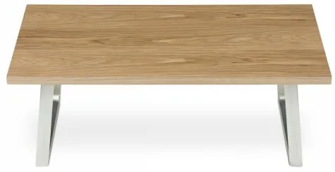 Konferenční stolek 120x60 MDF dýha dub kovové nohy broušený nerez CT-W1515 OAK