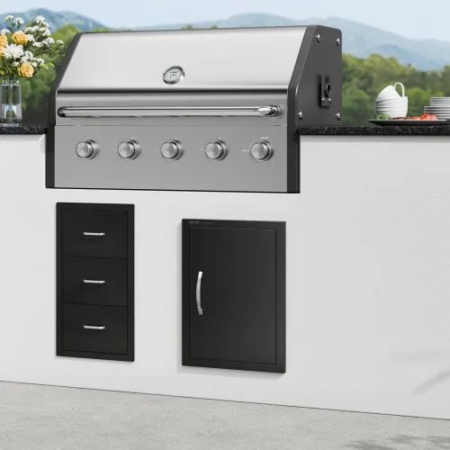 BBQ přístupová dvířka, 415 × 570 mm jednoduchá venkovní kuchyňská dvířka