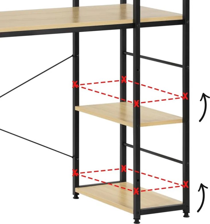 Psací stůl 120x48x122 cm SPRINGOS HF0047 světle hnědý