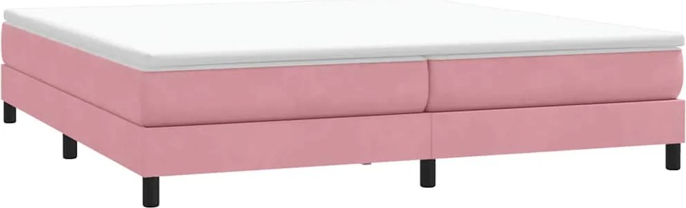 Postel Box Spring bez matrace růžová 200x220 cm samet 3315896