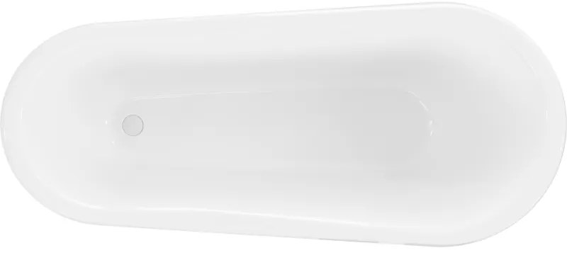 Mexen Retro, volně stojící vana 170 x 75 cm, bílá-černá, bílé nohy, 53251707575-20