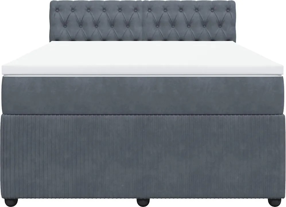 Box spring postel s matrací tmavě šedý 140 x 190 cm samet 3290041