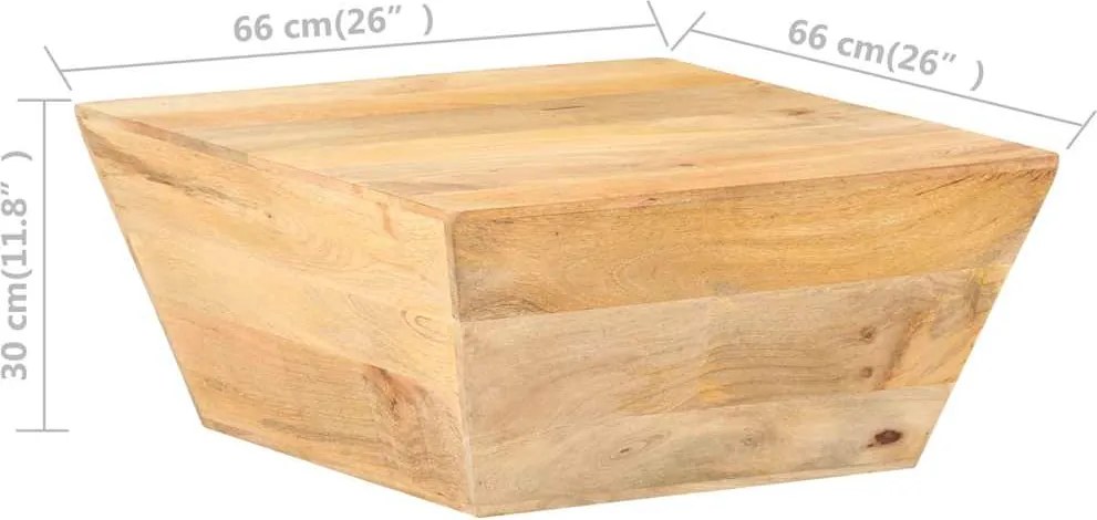 Konferenční stolek ve tvaru V 66 x 66 x 30 cm masivní mangovník 320387