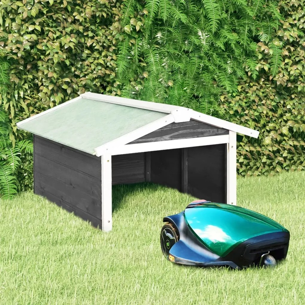 Garáž na robotickou sekačku 72 x 87 x 50 cm šedá a bílá jedle 170879