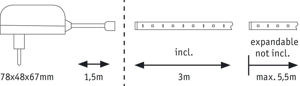 Paulmann 79856 MaxLED 250, LED pásek 12W 6500K včetně trafa, 3m