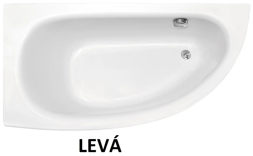 BESCO Asymetrická vana MILENA Nožičky k vaně - Bez nožiček, Rozměr vany - 150 × 70 cm, Způsob provedení - Levé - VANMIL150L
