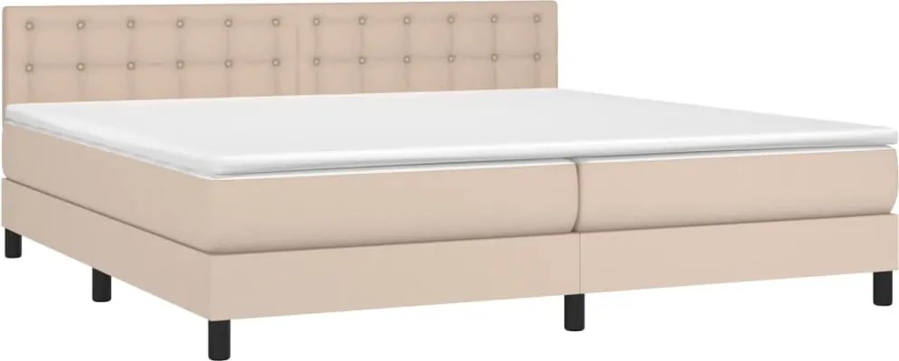 Box spring postel s matrací cappuccino 200 x 200 cm umělá kůže 3141148