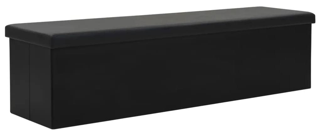 247091 vidaXL Skládací úložná lavice z umělé kůže 150 x 38 x 38 cm černá